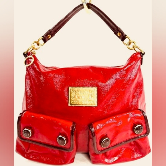 Coach | Bags | Coach Poppy Glam Patent Leather Shoulder Bag Wide 11 ...